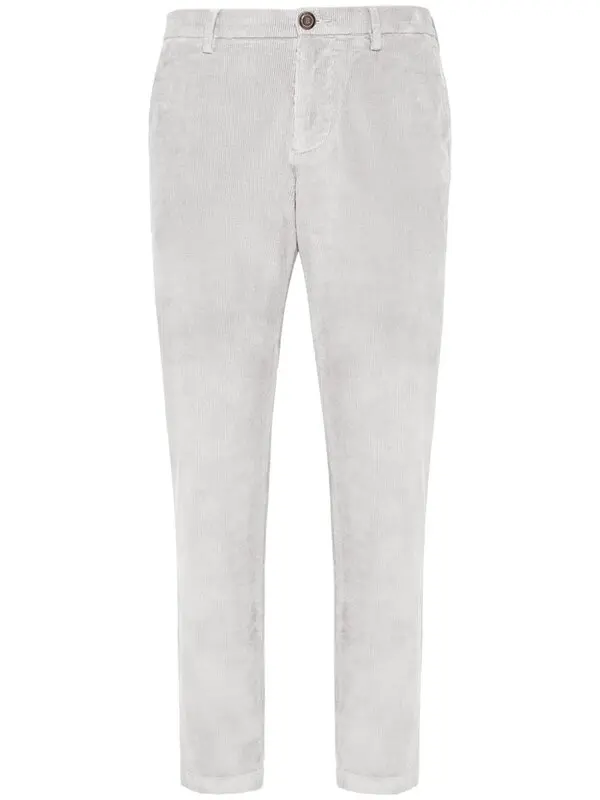 Boggi Milano Stretch Velvet Corduroy Trousers - Grey
