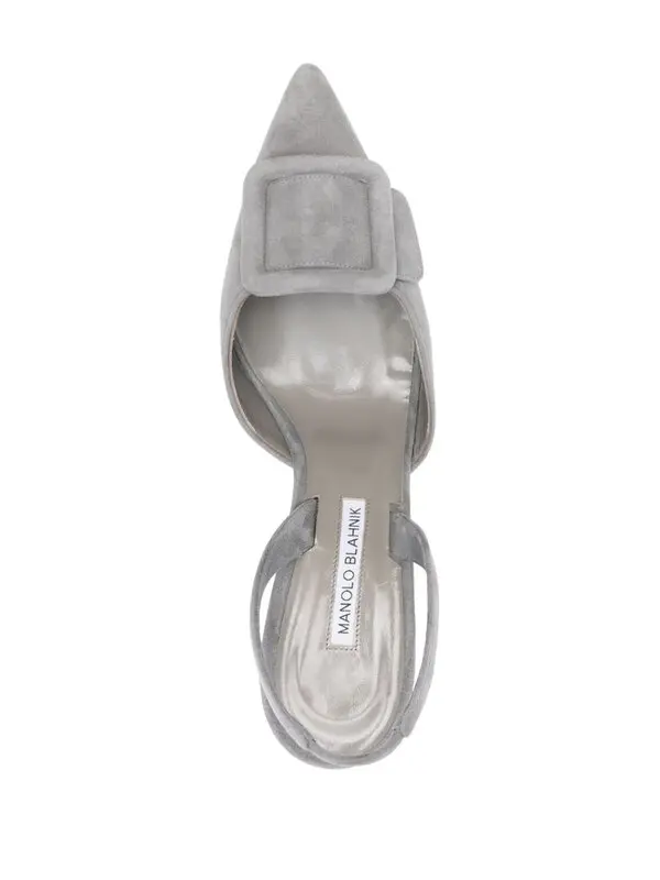 Manolo Blahnik 70mm Maysli Suede Pumps - Grey