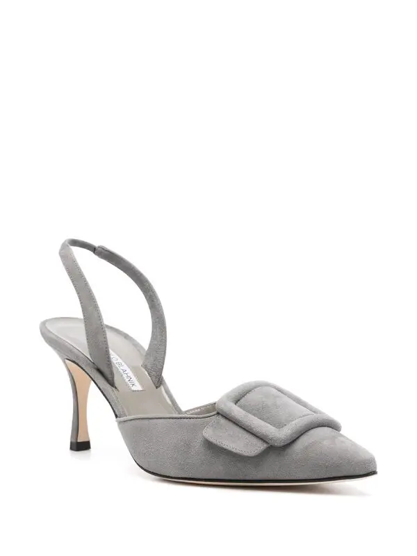 Manolo Blahnik 70mm Maysli Suede Pumps - Grey