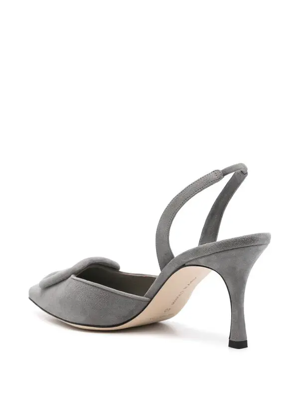 Manolo Blahnik 70mm Maysli Suede Pumps - Grey