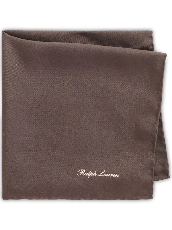 Ralph Lauren Purple Label Silk Pocket Square - Brown