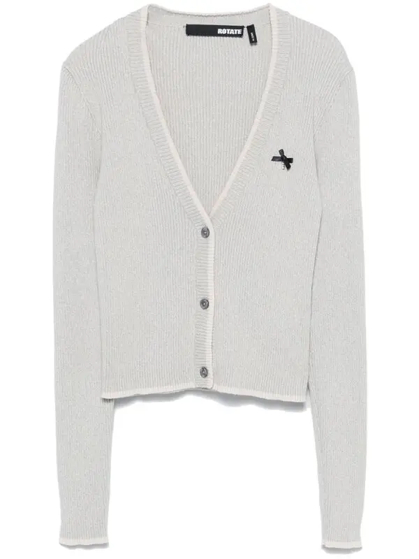 ROTATE BY BIRGER CHRISTENSEN Ribbed Cropped Cardigan