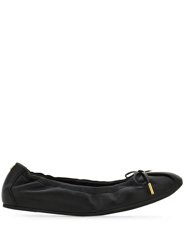 FERRAGAMO Leather Ballerina Shoes - Black