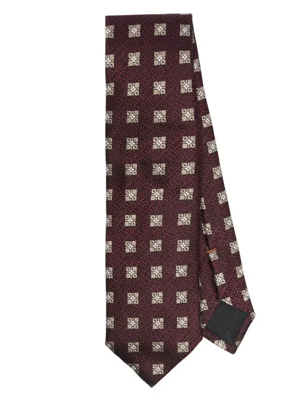 Zegna Patterned Jacquard Tie - Red
