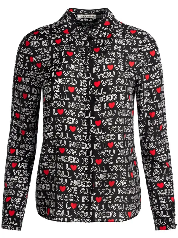 Alice + Olivia X The Beatles Willa Shirt - Black