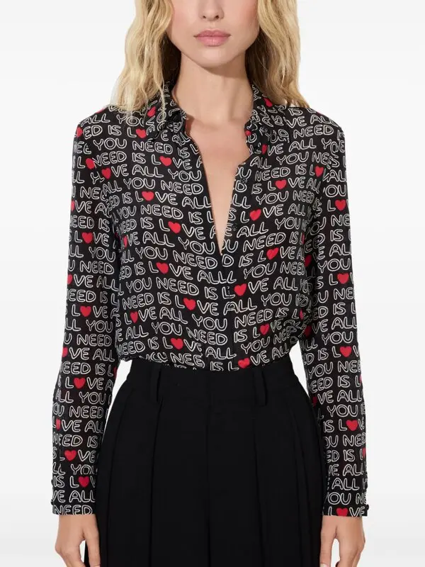 Alice + Olivia X The Beatles Willa Shirt - Black