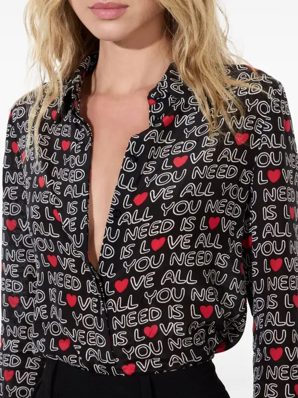 Alice + Olivia X The Beatles Willa Shirt - Black