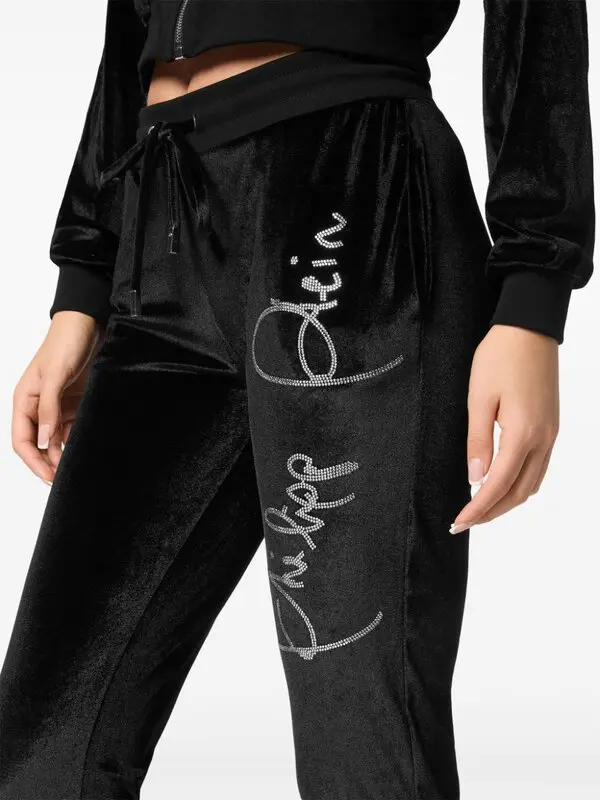Philipp Plein Crystal Signature Trousers - Black