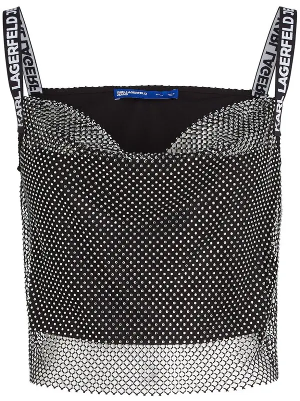 Karl Lagerfeld Chainmail Top - Black