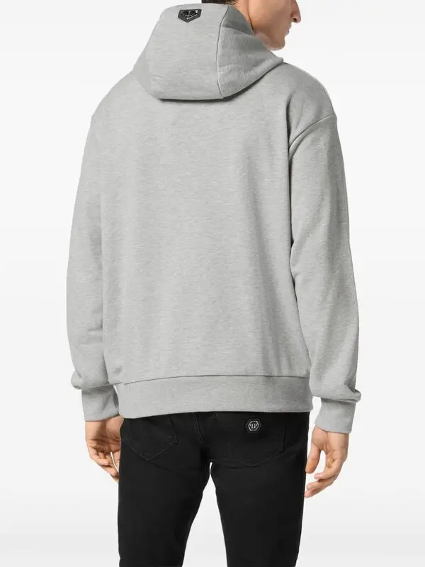 Philipp Plein Strass Hexagon Hoodie - Grey
