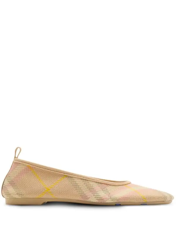 Burberry Checked Ballerina Flats - Neutrals