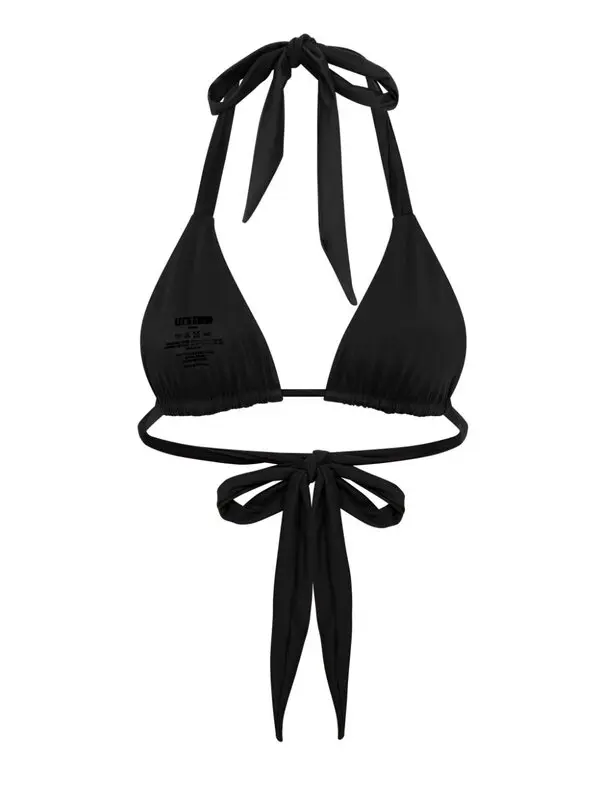 LET'S SWIM Triangle Bikini Top - Black