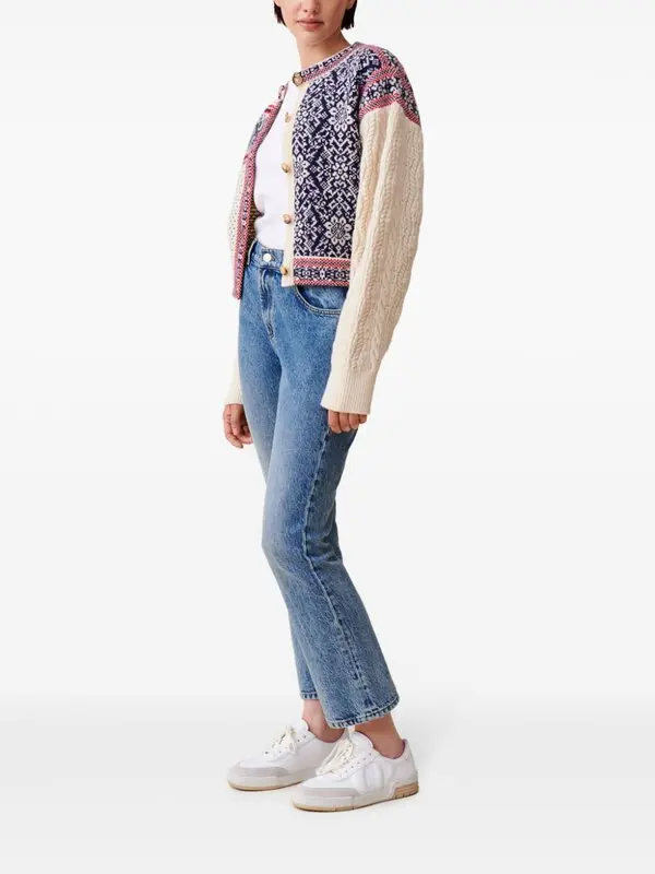 Claudie Pierlot Intarsia-Knitted Wool Cardigan In Neutrals - 50