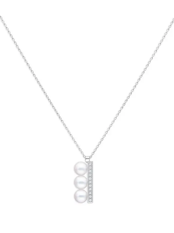 TASAKI 18kt White Gold Akoya Pearl And Diamond Necklace - Silver