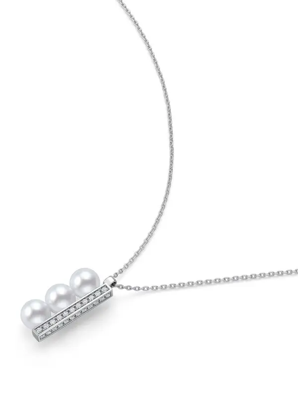TASAKI 18kt White Gold Akoya Pearl And Diamond Necklace