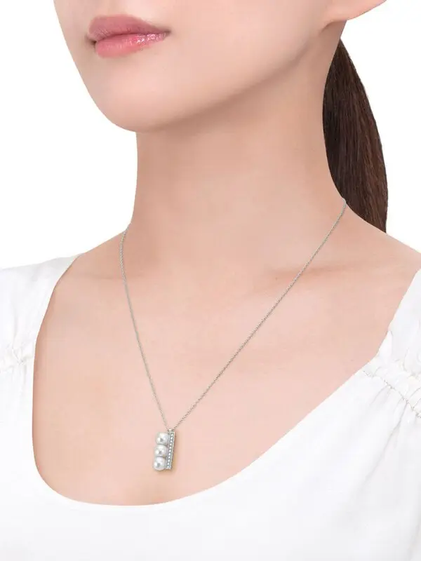 TASAKI 18kt White Gold Akoya Pearl And Diamond Necklace
