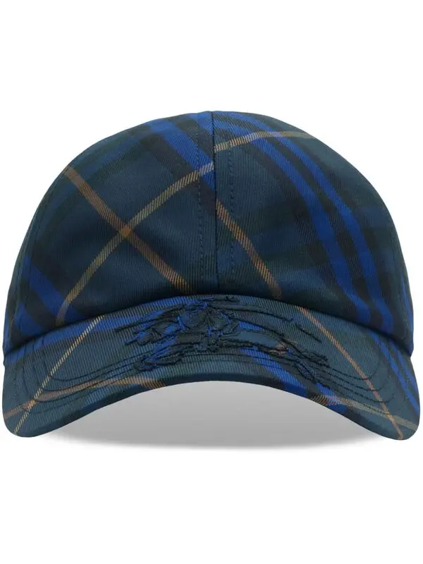 Burberry Check Baseball Cap - Blue