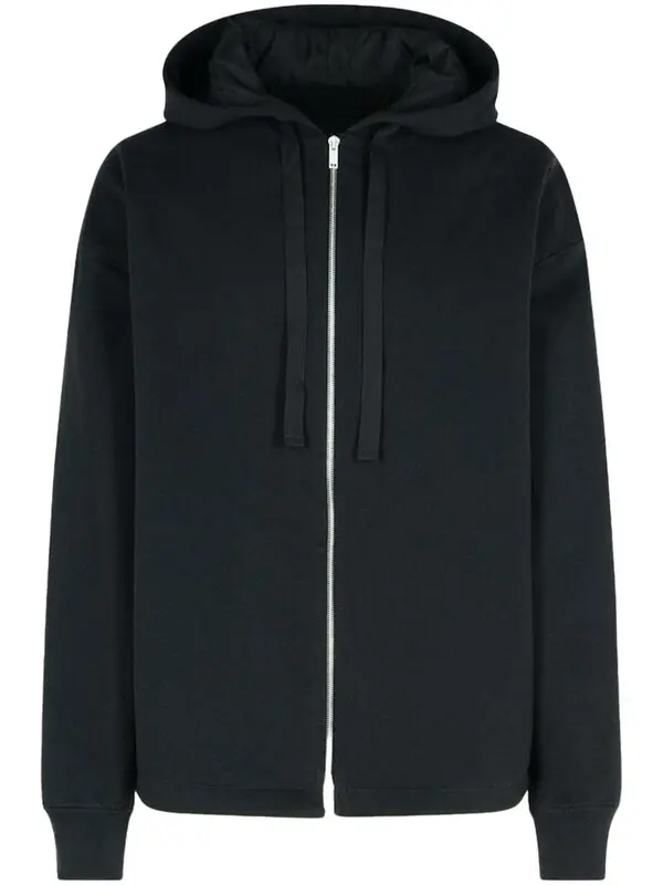JIL SANDER Zipped Drawstring Hoodie - Black