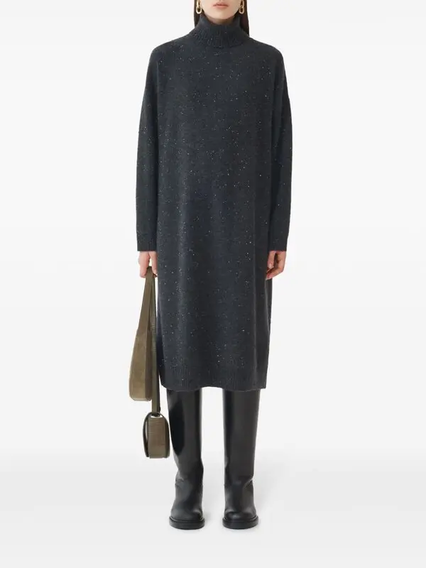 Fabiana Filippi Sequinned Knit Dress - Grey | Editorialist