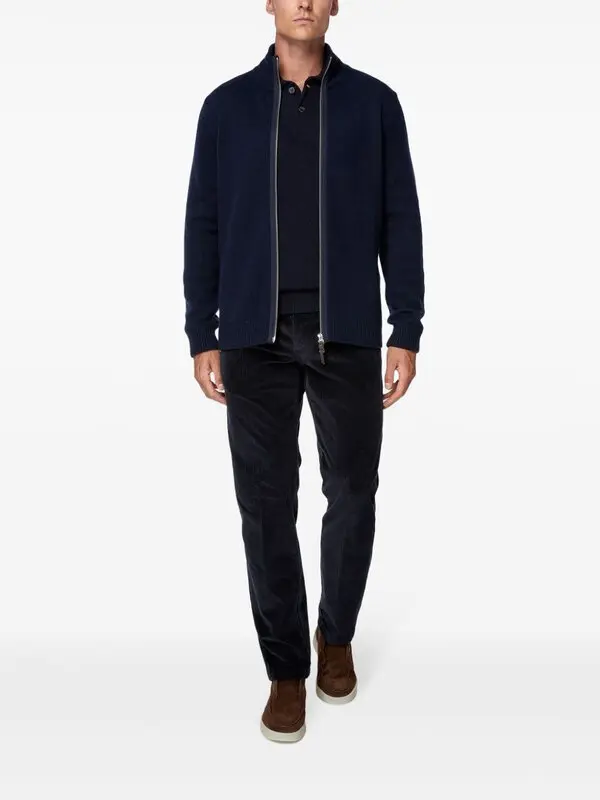 Boggi Milano Cashmere Full Zip Jumper Blue Editorialist