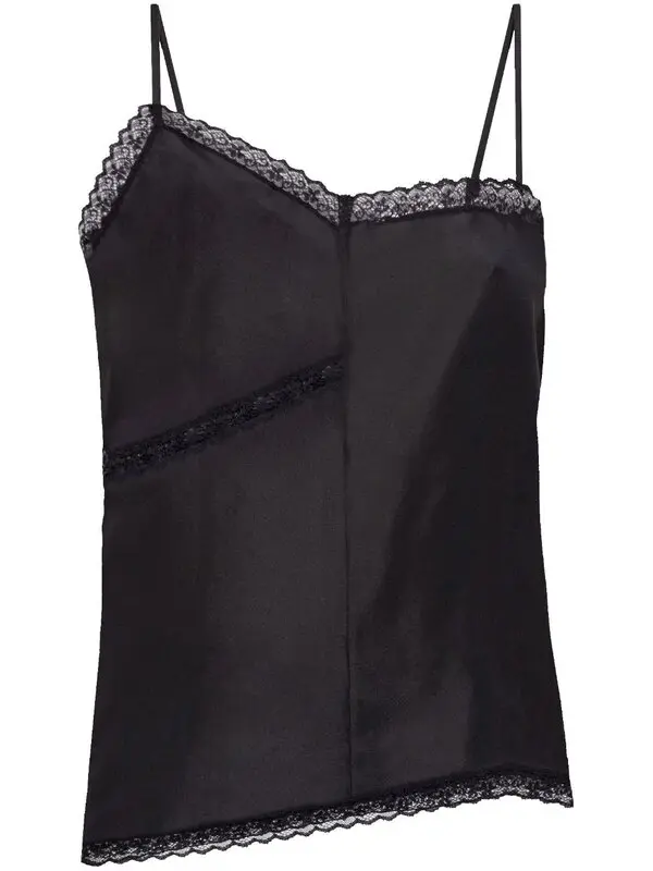 MAISON MARGIELA Lace Detail Silk Top