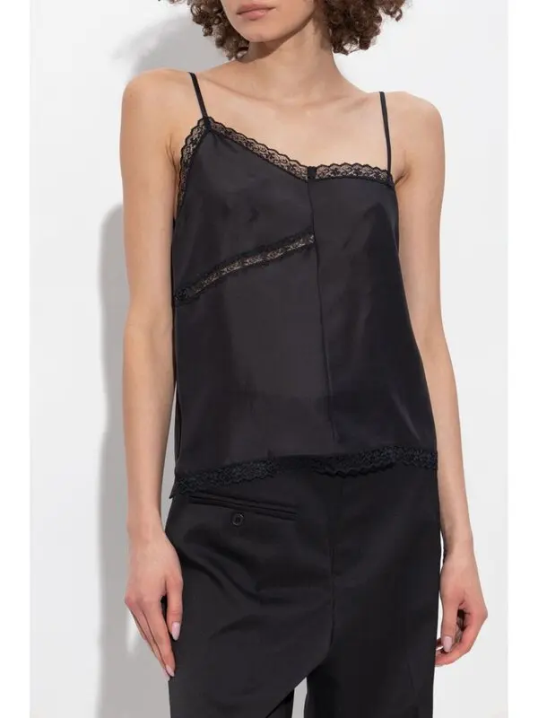 MAISON MARGIELA Lace Detail Silk Top