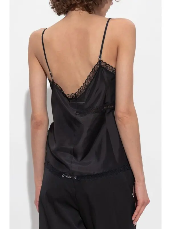 MAISON MARGIELA Lace Detail Silk Top