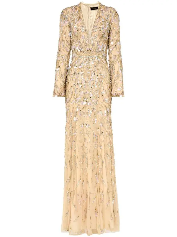 Jenny Packham Kaia Embellished Gown - Yellow