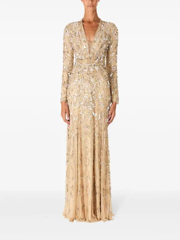 Jenny Packham Kaia Embellished Gown - Yellow