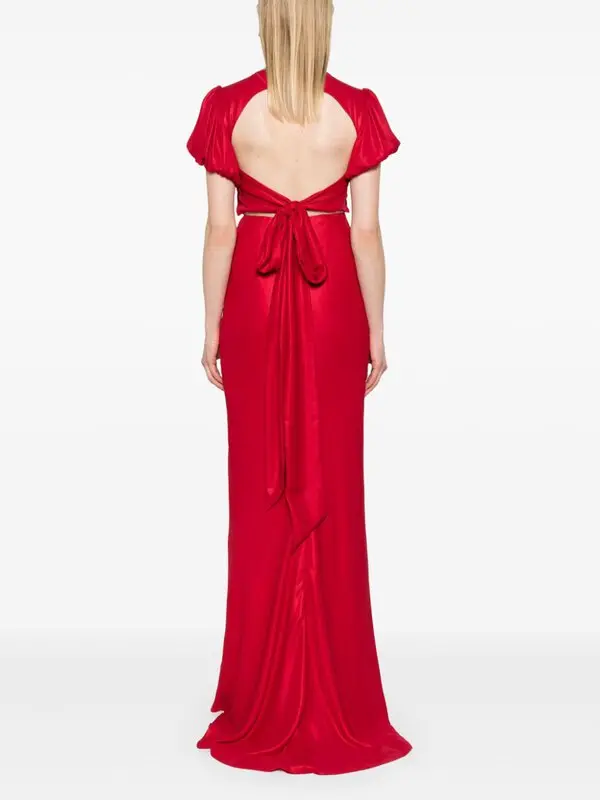 PARLOR Open-back Maxi Dress - Red