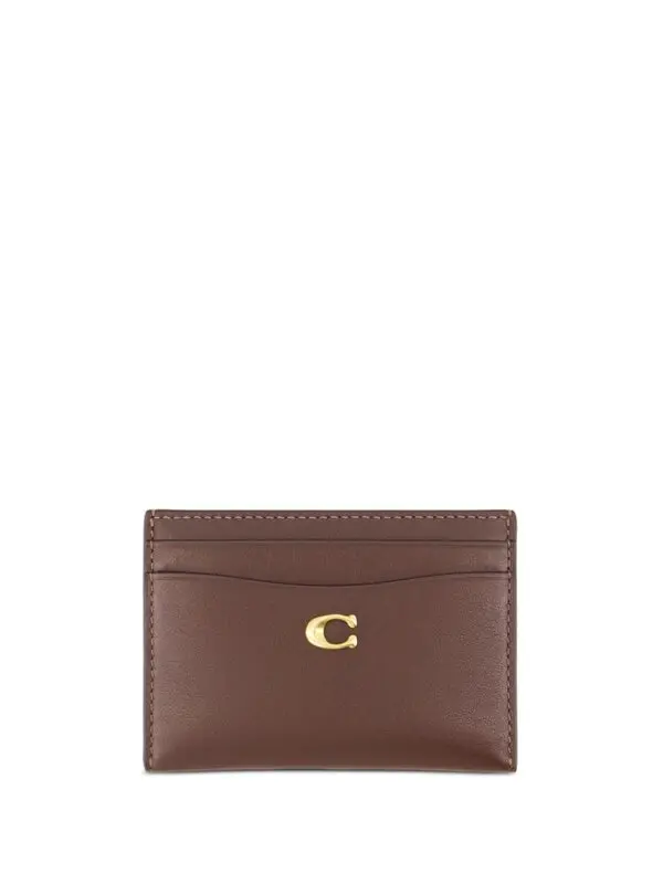 COACH Leather Card Case - Brown