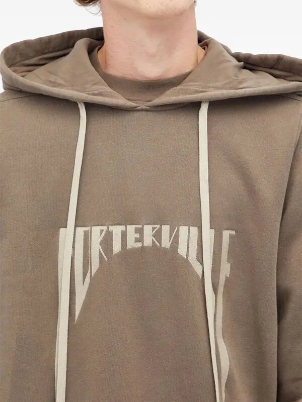 Rick Owens Logo-embroidered Hoodie - Brown