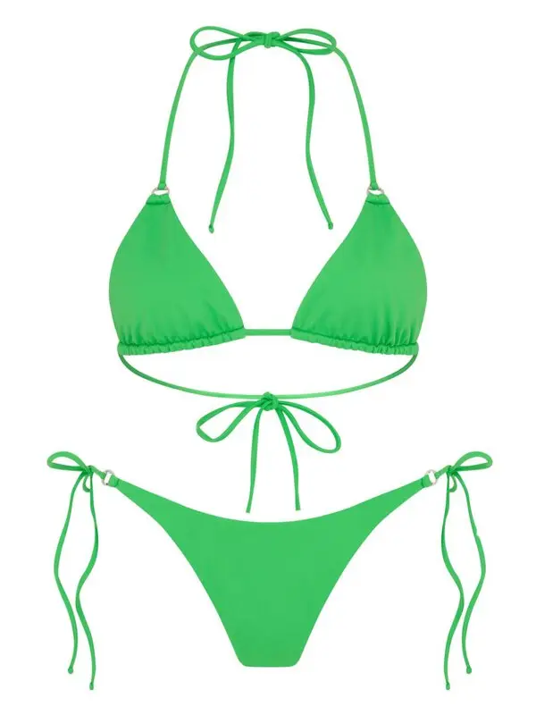 LET'S SWIM Triangle Bikini Top - Green