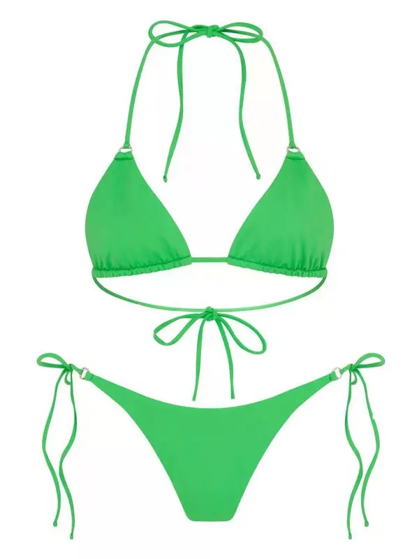 LET'S SWIM Triangle Bikini Top - Green