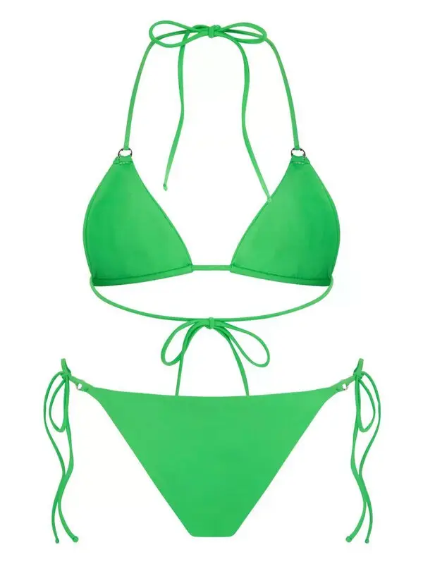 LET'S SWIM Triangle Bikini Top - Green