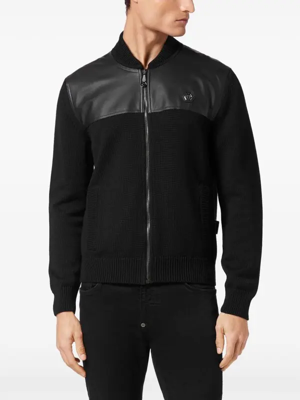 Philipp Plein Skull Embroidery Bomber Jacket - Black