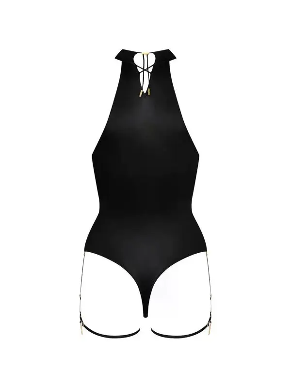 MAISON CLOSE Stretch Thong Bodysuit With Mock Neck