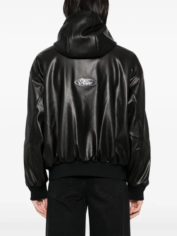 AAPE BY *A BATHING APE® Faux-leather Hooded Jacket
