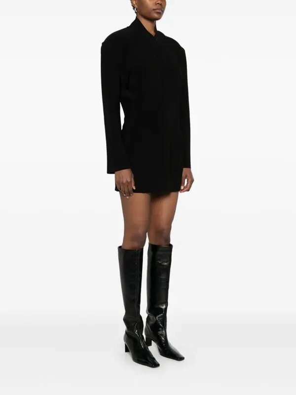 Norma Kamali Shoulder-pads Zip Mini Dress
