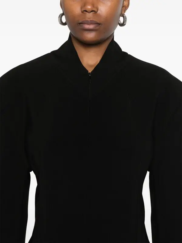 Norma Kamali Shoulder-pads Zip Mini Dress