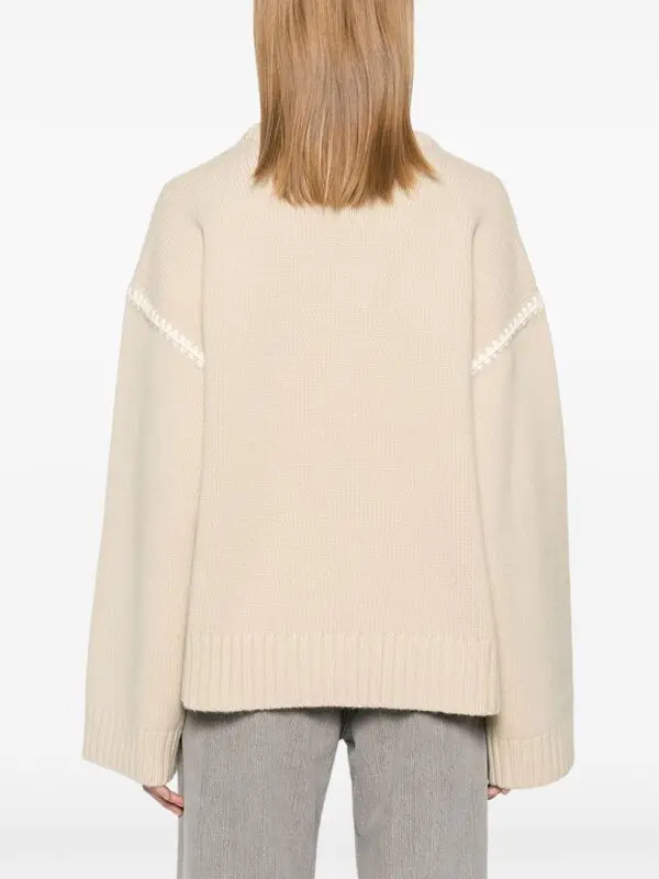TOTEME Embroidered-trim Sweater