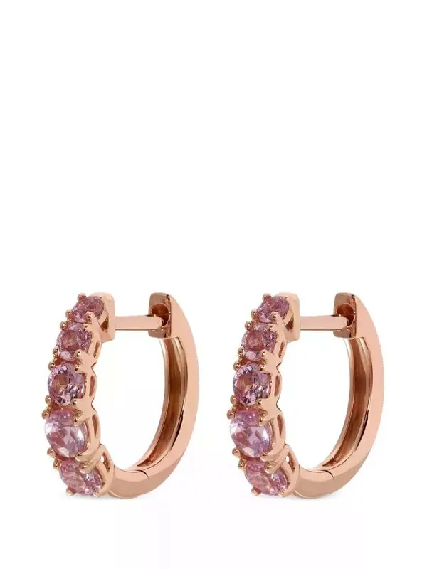 ANITA KO 18k Rose Gold Sapphire Hoop Earrings - Pink