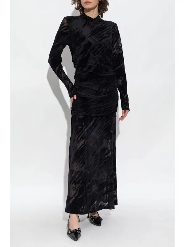 GESTUZ Long-sleeved Ankle-length Dress