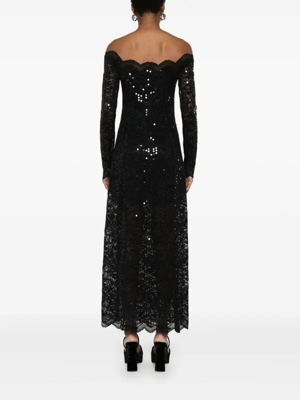 Rabanne Sequin-embroidered Lace Maxi Dress