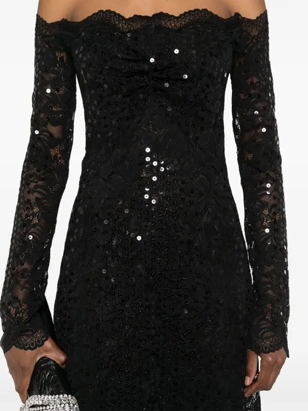 Rabanne Sequin-embroidered Lace Maxi Dress