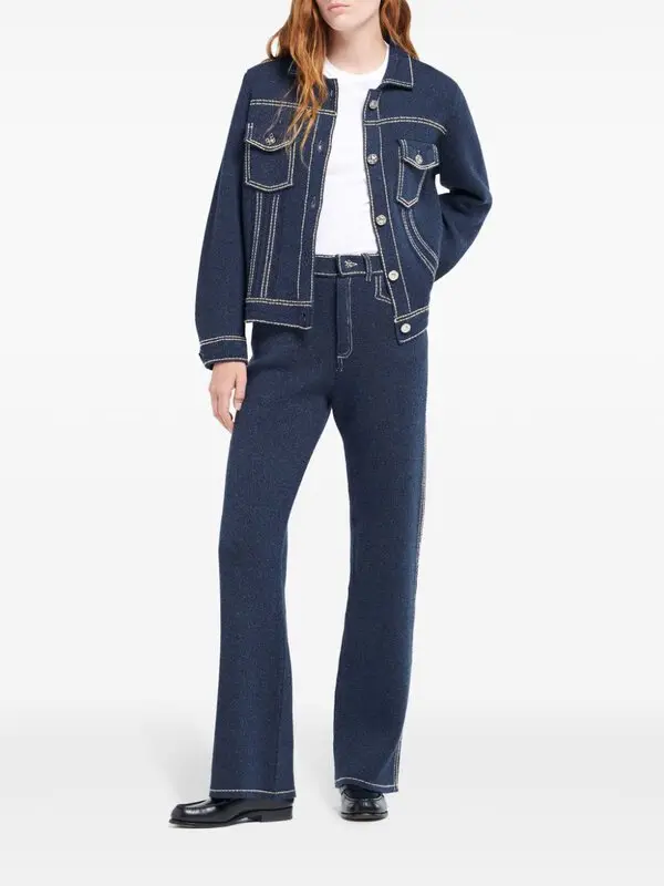 BARRIE Contrast-stitching Denim-effect Jacket - Blue
