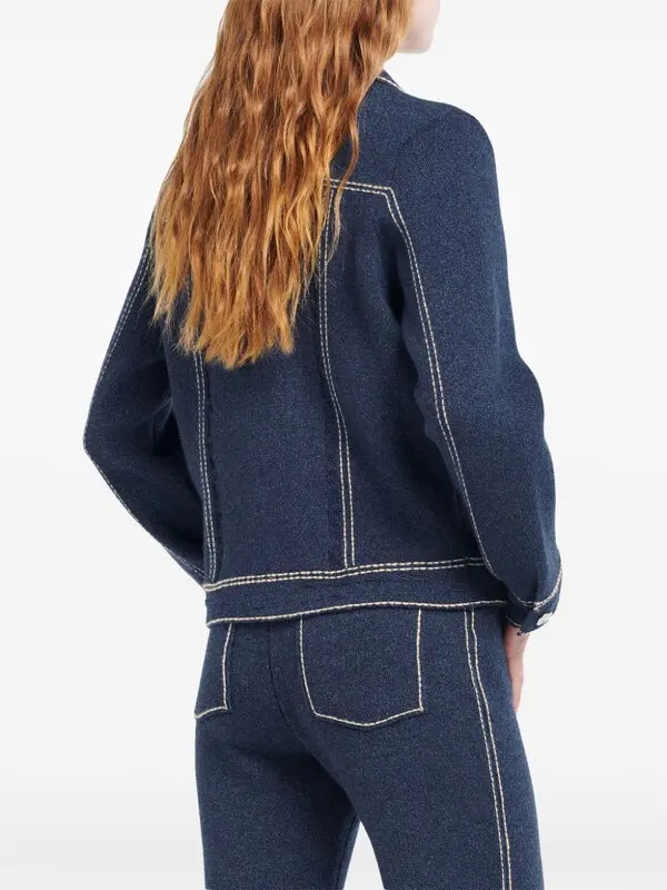 BARRIE Contrast-stitching Denim-effect Jacket - Blue