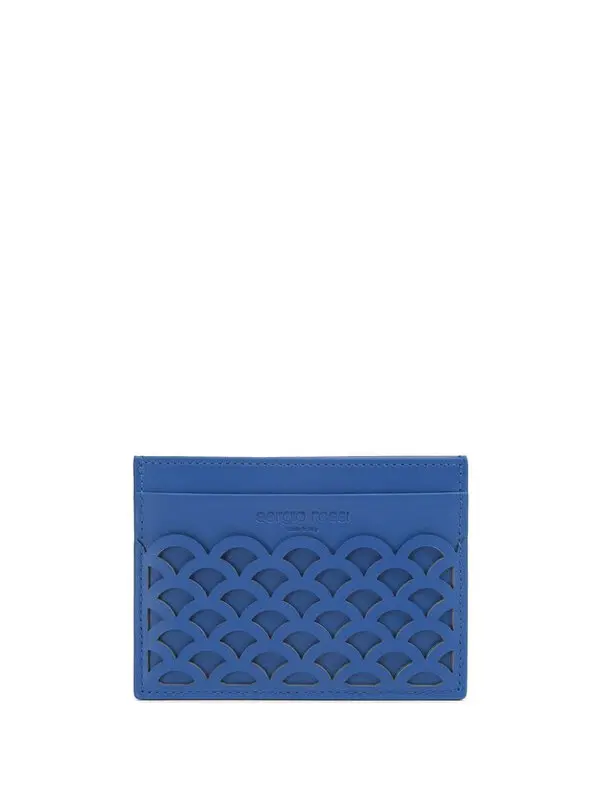 SERGIO ROSSI Sr Mermaid Embossed-detailed Cardholder - Blue