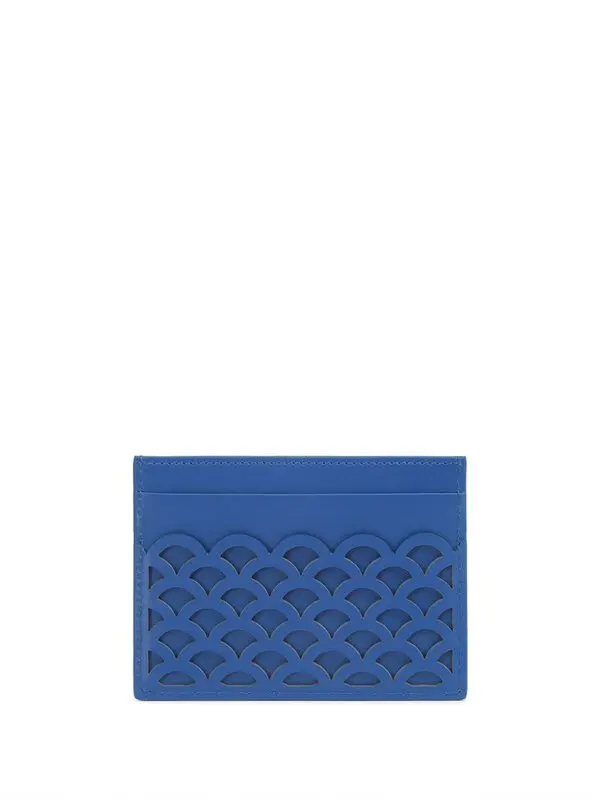 SERGIO ROSSI Sr Mermaid Embossed-detailed Cardholder - Blue