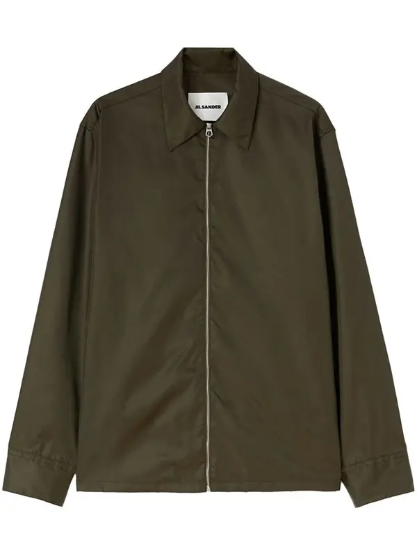 JIL SANDER Zip-up Shirt Jacket - Green